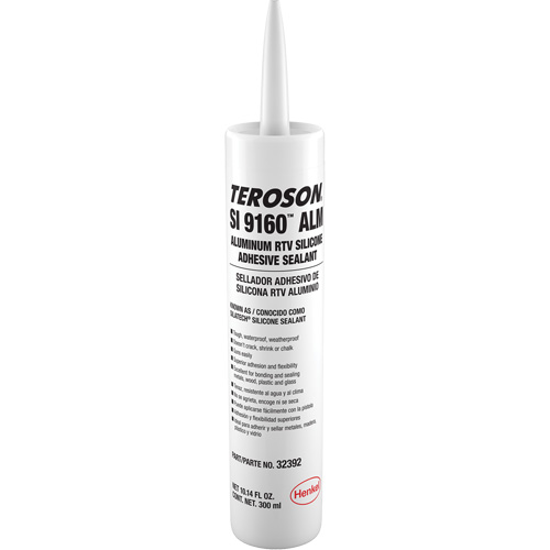 Loctite Teroson® SI 9160 Silicone Sealant, Cartridge, Aluminum AF296 ...