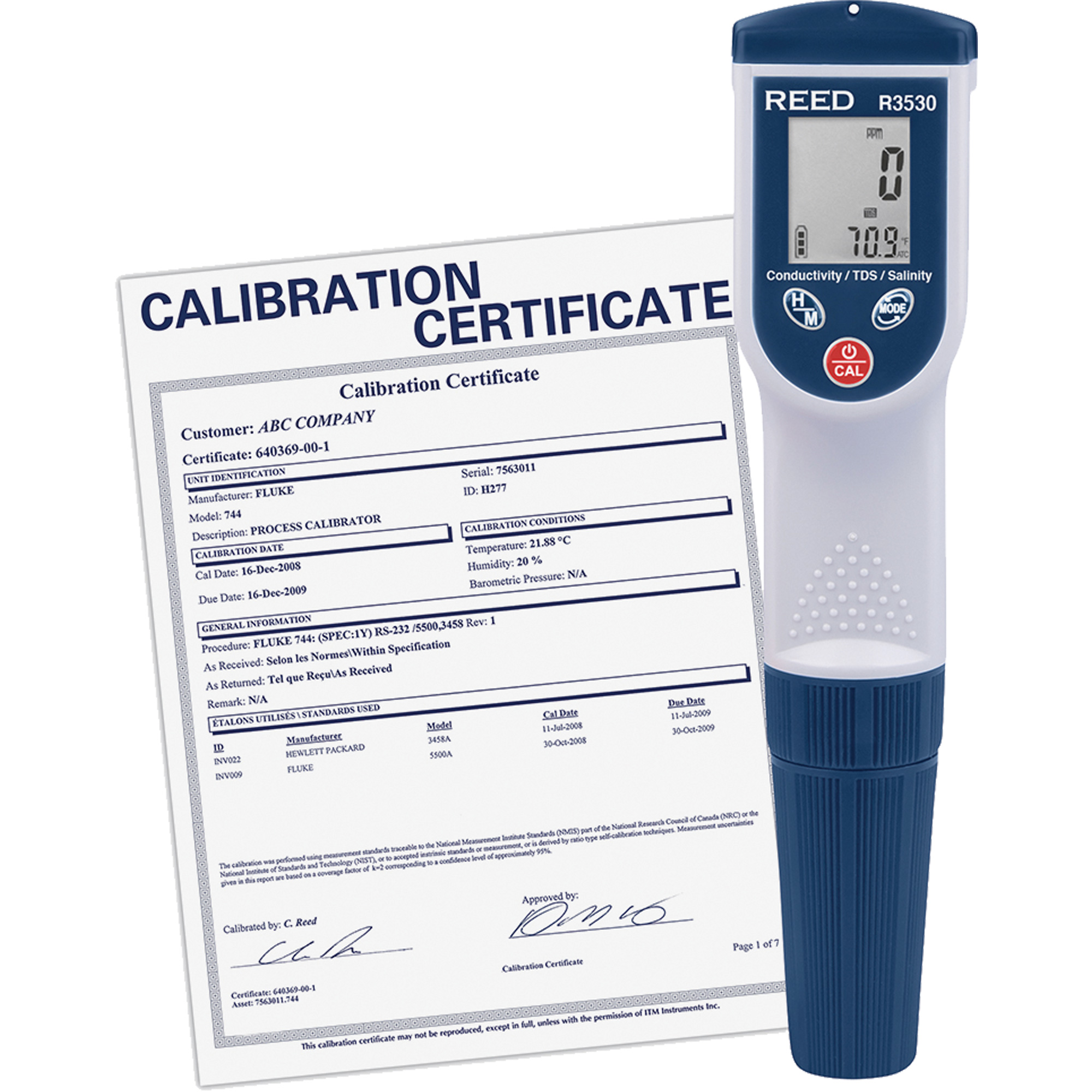 Reed Instruments Conductivity/TDS/Salinity Meter with ISO Certificate ...